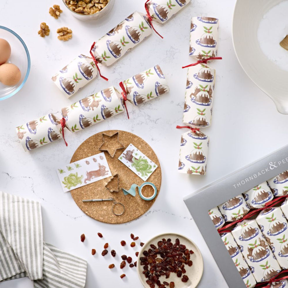 Luxury Crackers & Bonbons - Rabbit & Christmas Pudding (Set of 6 ...